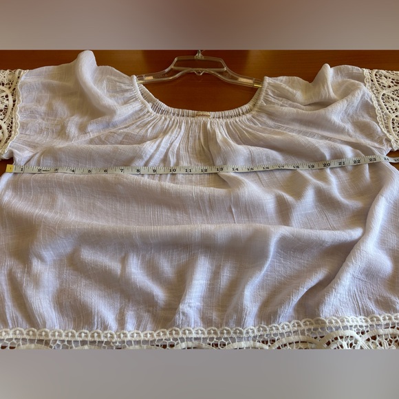 Sundance | Tops | Sundance White And Ivory Lace Trimmed Top | Poshmark